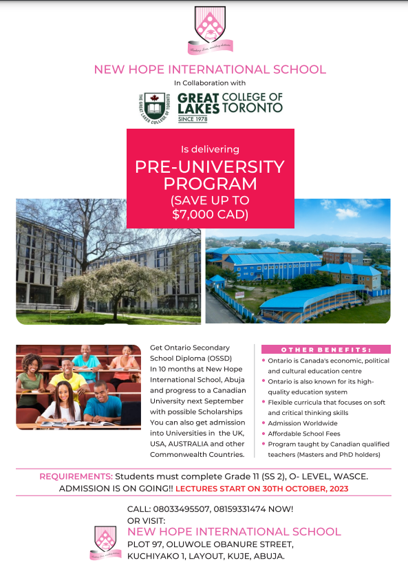 New Hope International School – touching lives, moulding destinies.